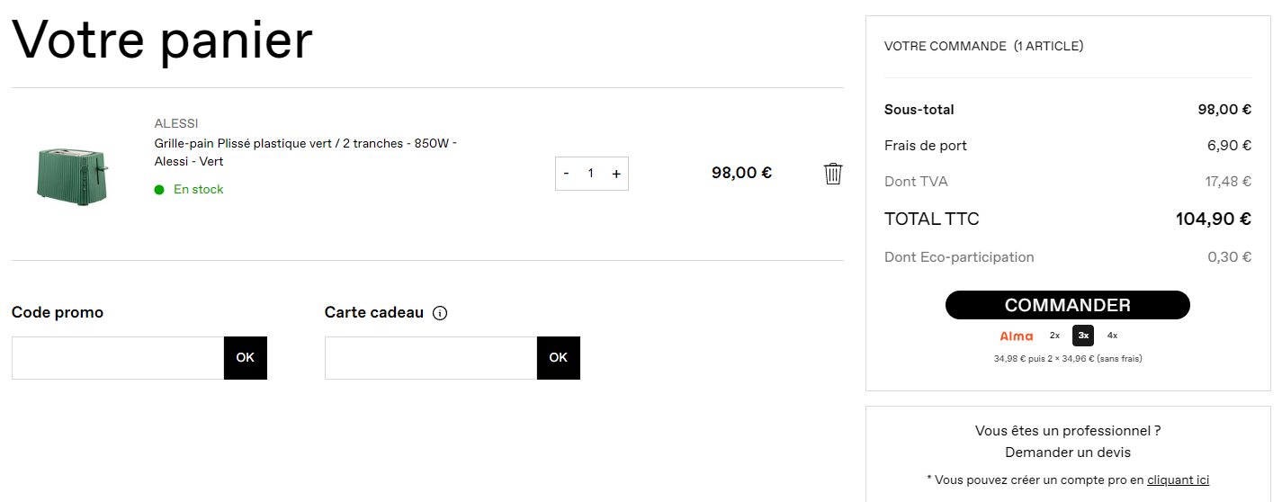 Passer commande, étape par étape – Made In Design